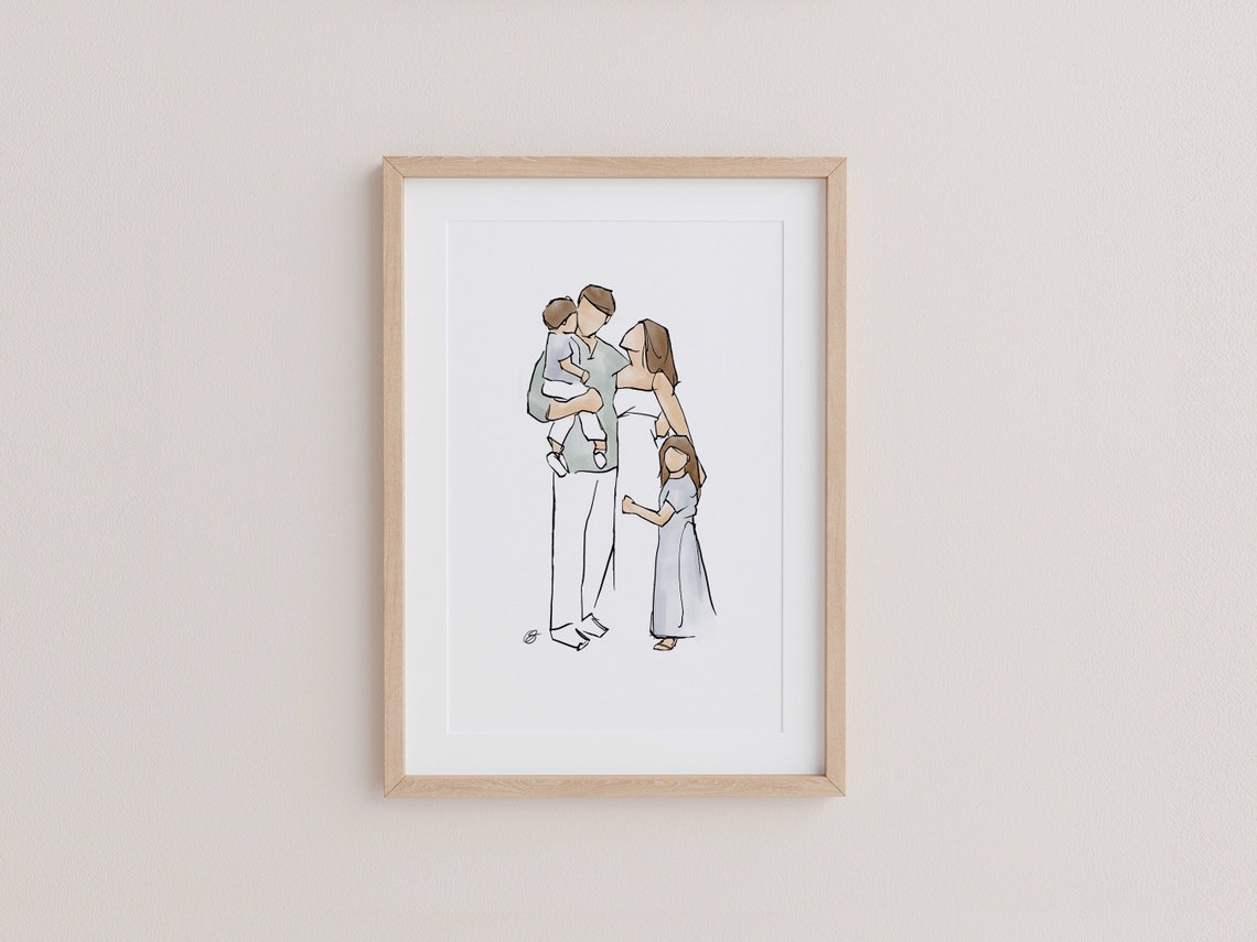 Family Art Print, Mothers Day Print, Fathers Day Print, Personalised ...
