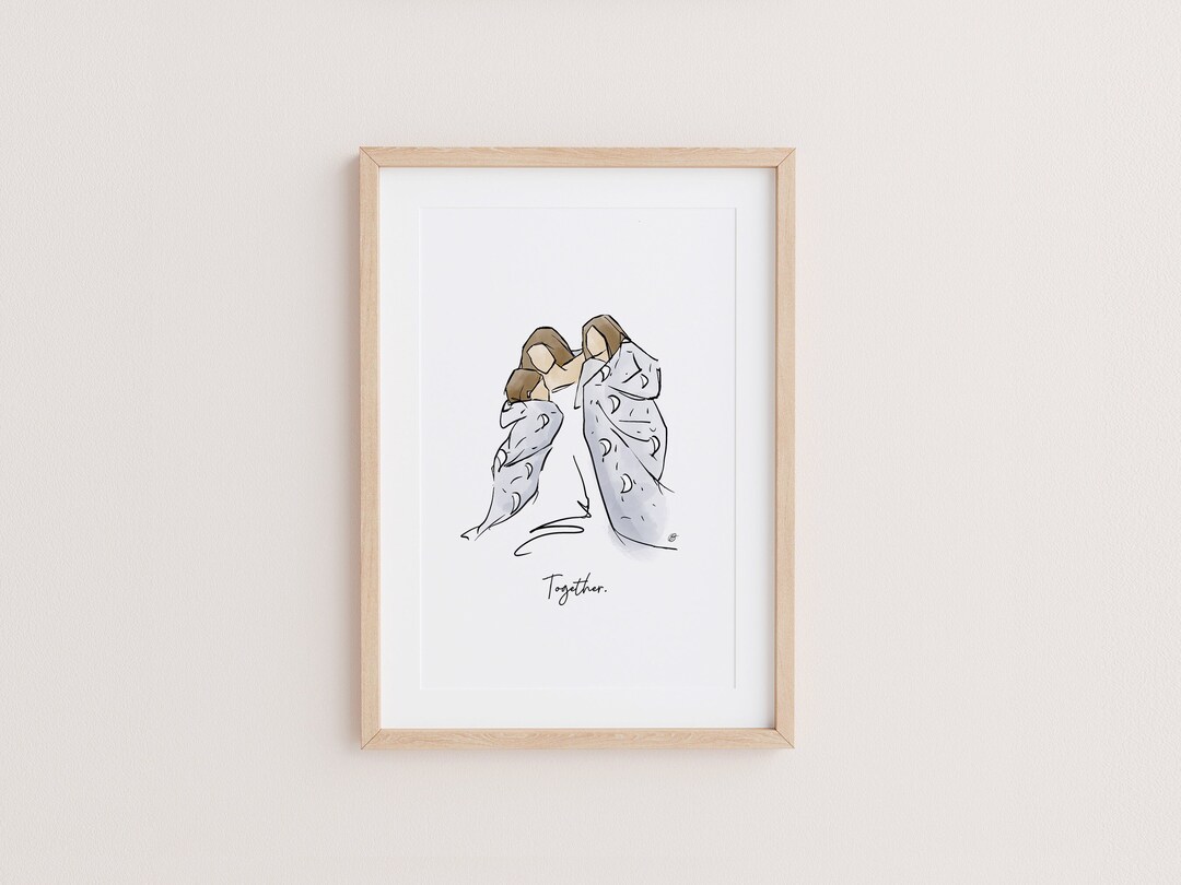Mother and Children Drawing, Mother and Children Print, Mothers Day ...