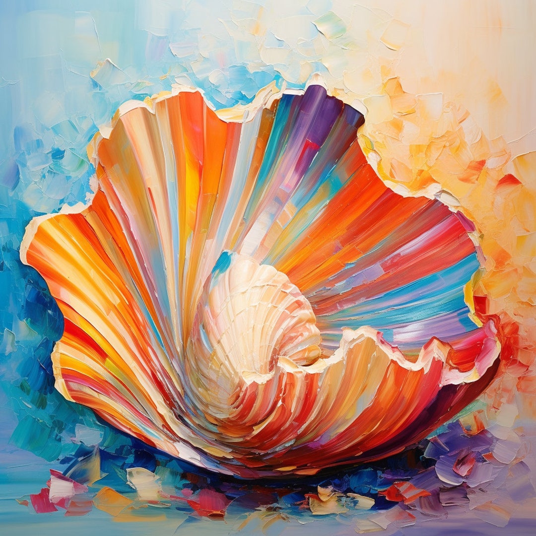 Beach Wall Canvas Art, Sea Shell, Posters, Abstract Art, Wall Decor ...