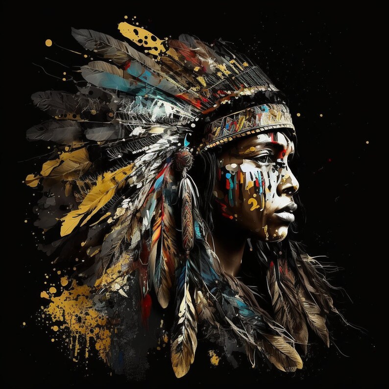 Native Wall Canvas Art, Native American, Indian, Abstracted Native Art ...