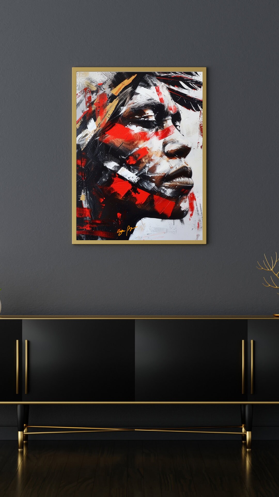 Urban Native Wall Canvas, Native American, Indian, Abstracted Native ...