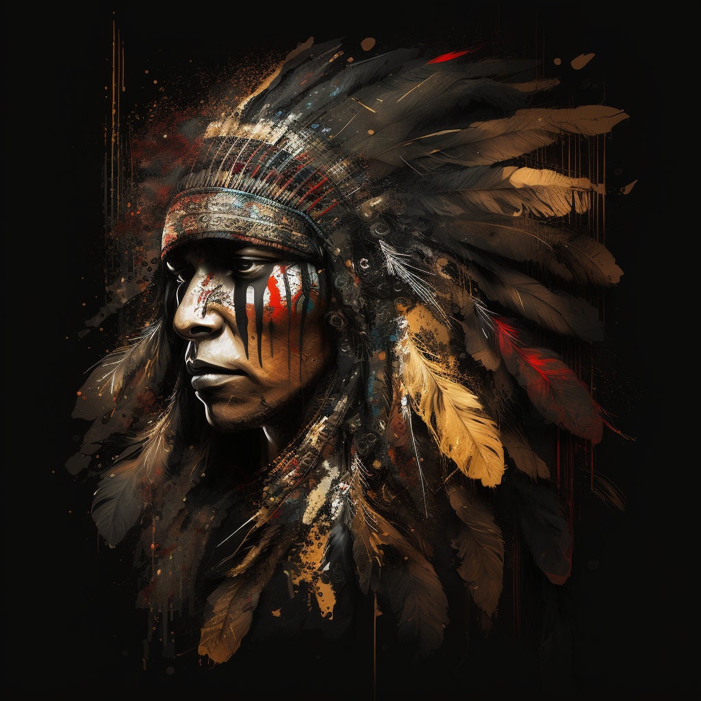 Native Wall Canvas Art, Native American, Indian, Abstracted Native Art ...