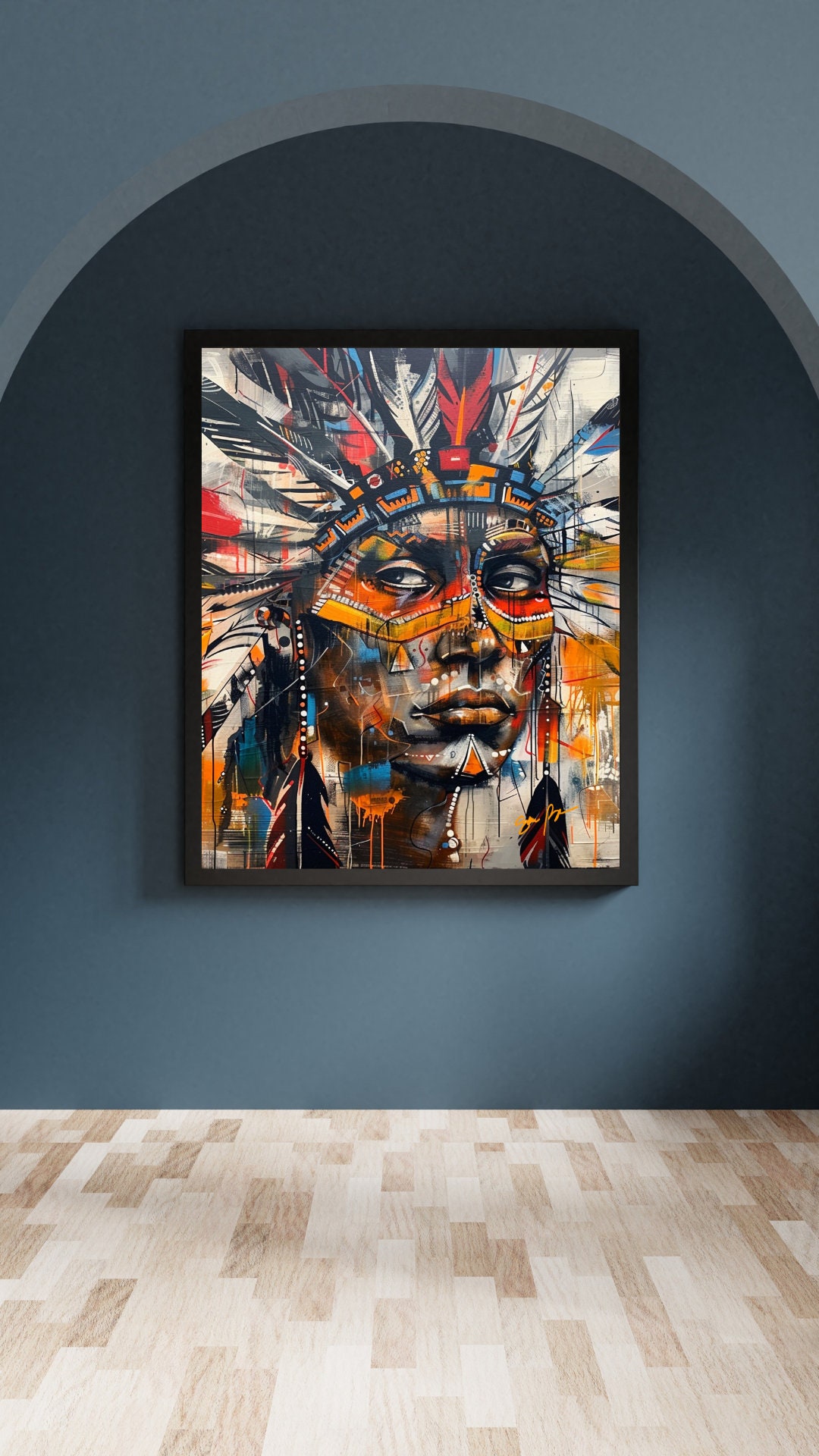 Urban Native Wall Canvas, Native American, Indian, Abstracted Native ...