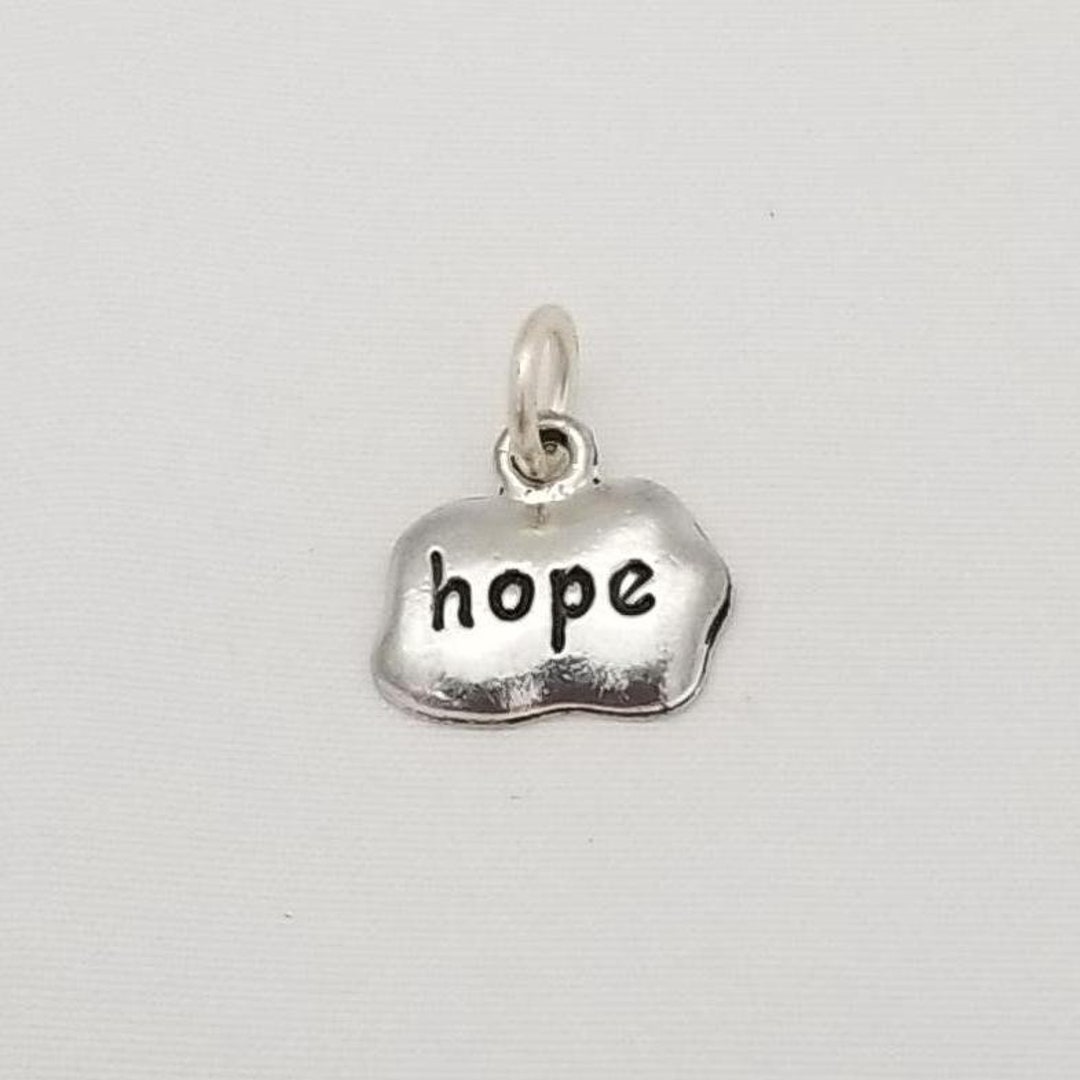 Antique Silver "hope" Tag Charms: USA Made Pewter (4 Pack) - Etsy