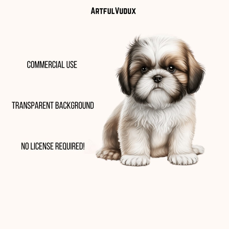 Cute Shih Tzu Clipart Bundle | 14 PNG Images | Digital Download | High ...