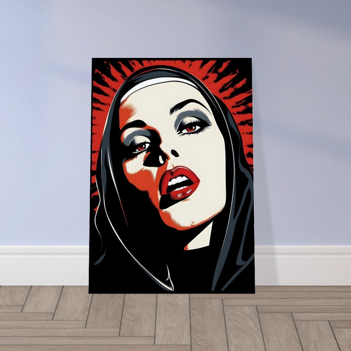 Bad Nun. Goth Nun, Gothic Art, Punk Art, Wall Art, Art Print, Premium ...