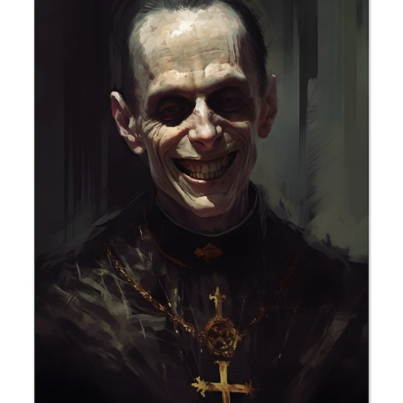 Twisted Grinning Priest. Evil Art, Dark Art, Disturbing Art, Macabre ...