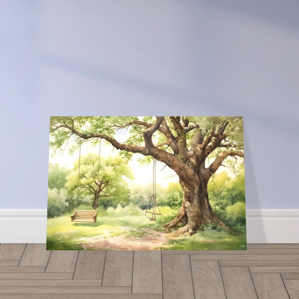 Cozy Tree Swing, Old Tree, Countryside Painting, Country, Swingpremium ...