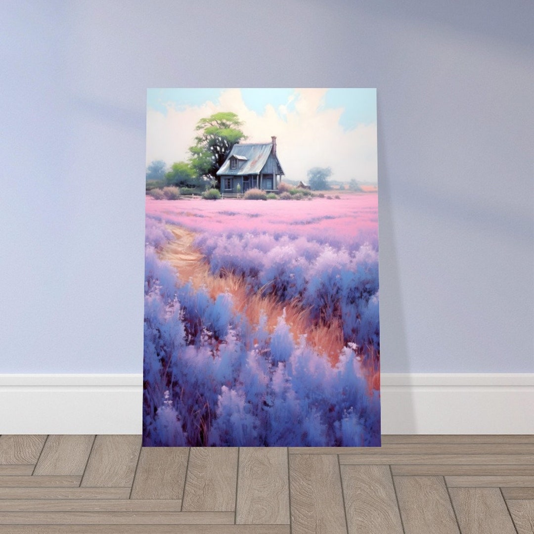Purple Lavender Fields, Fields of Lavender, Farm Art, Countryside Art ...