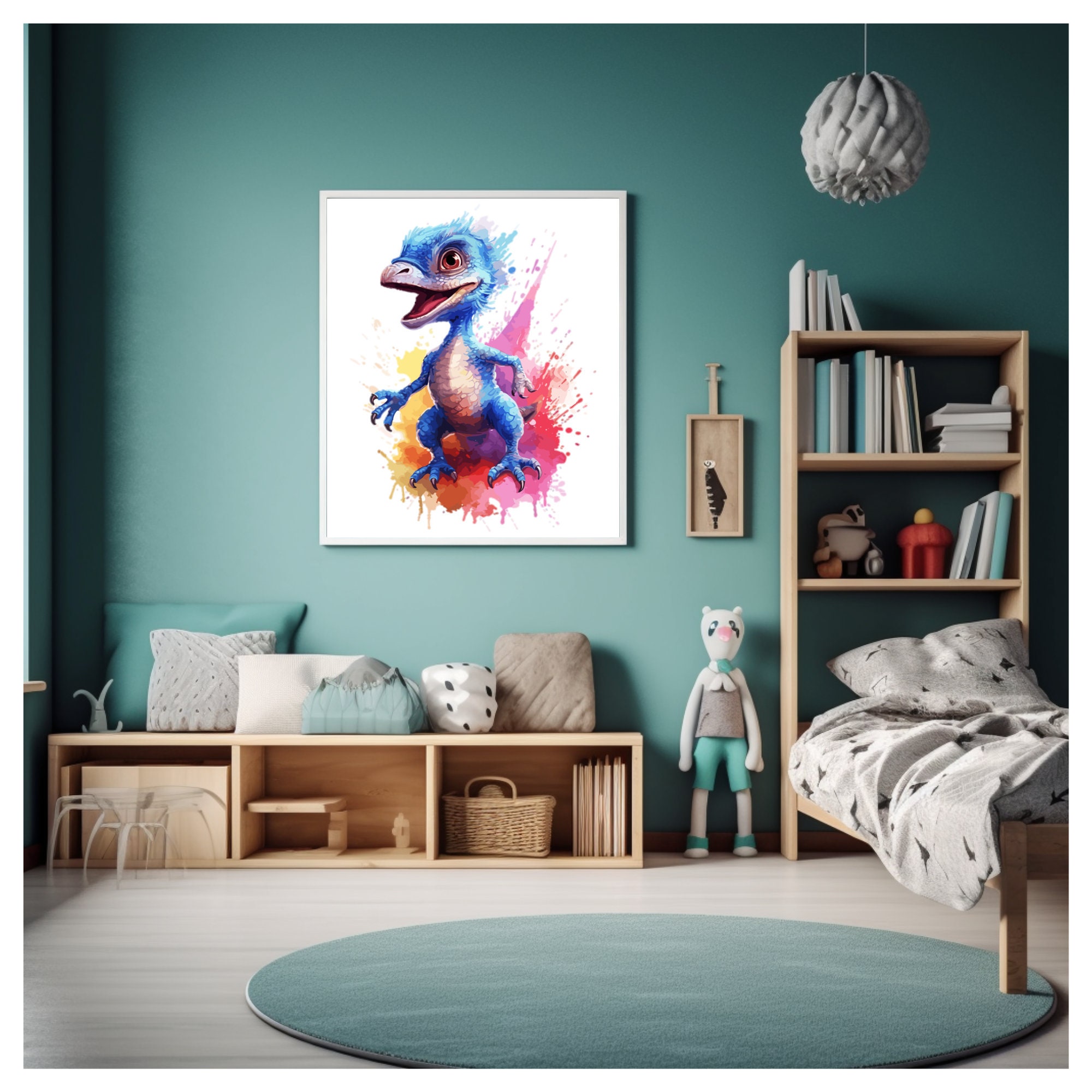 Dino Delight: Whimsical Dinosaur Pack - Hand-illustrated Children's Art ...