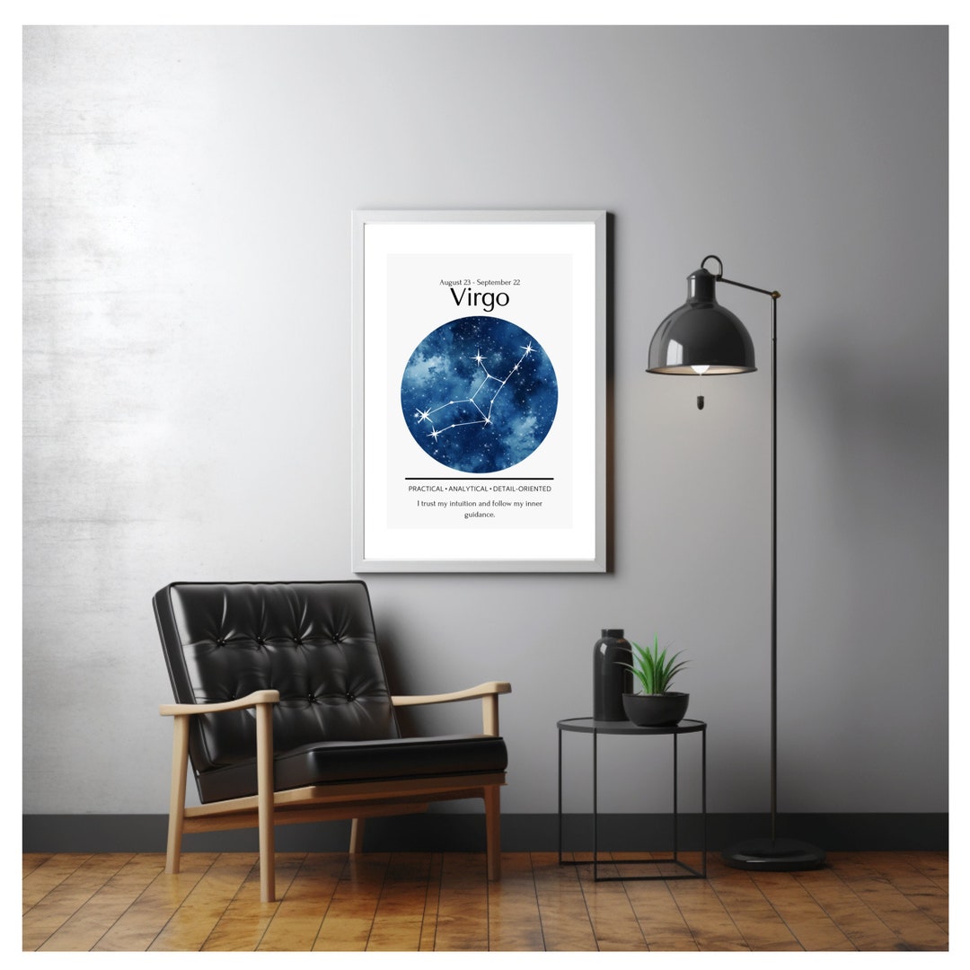 Celestial Reflections - Virgo Zodiac Poster, Instant Download ...