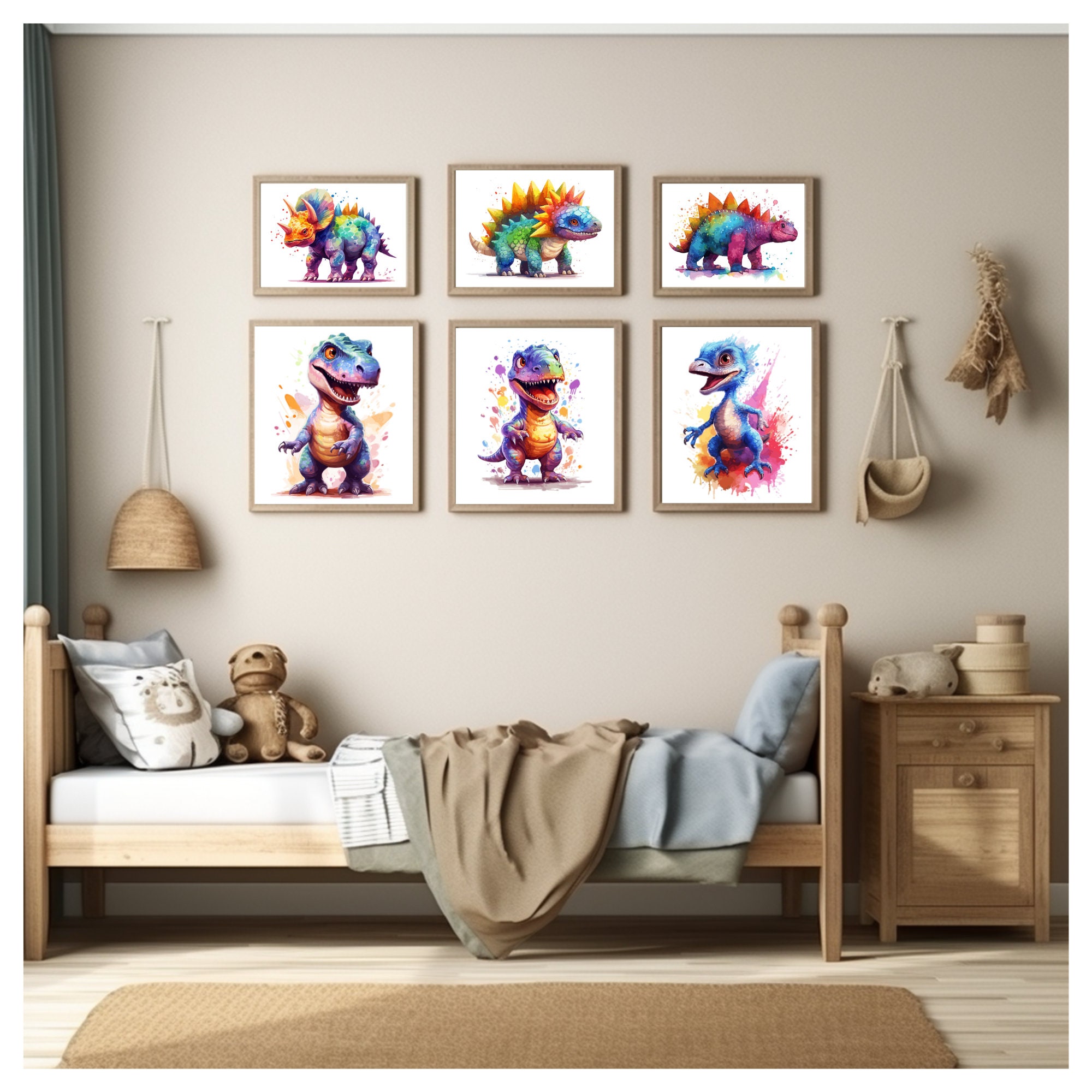 Dino Delight: Whimsical Dinosaur Pack - Hand-illustrated Children's Art ...
