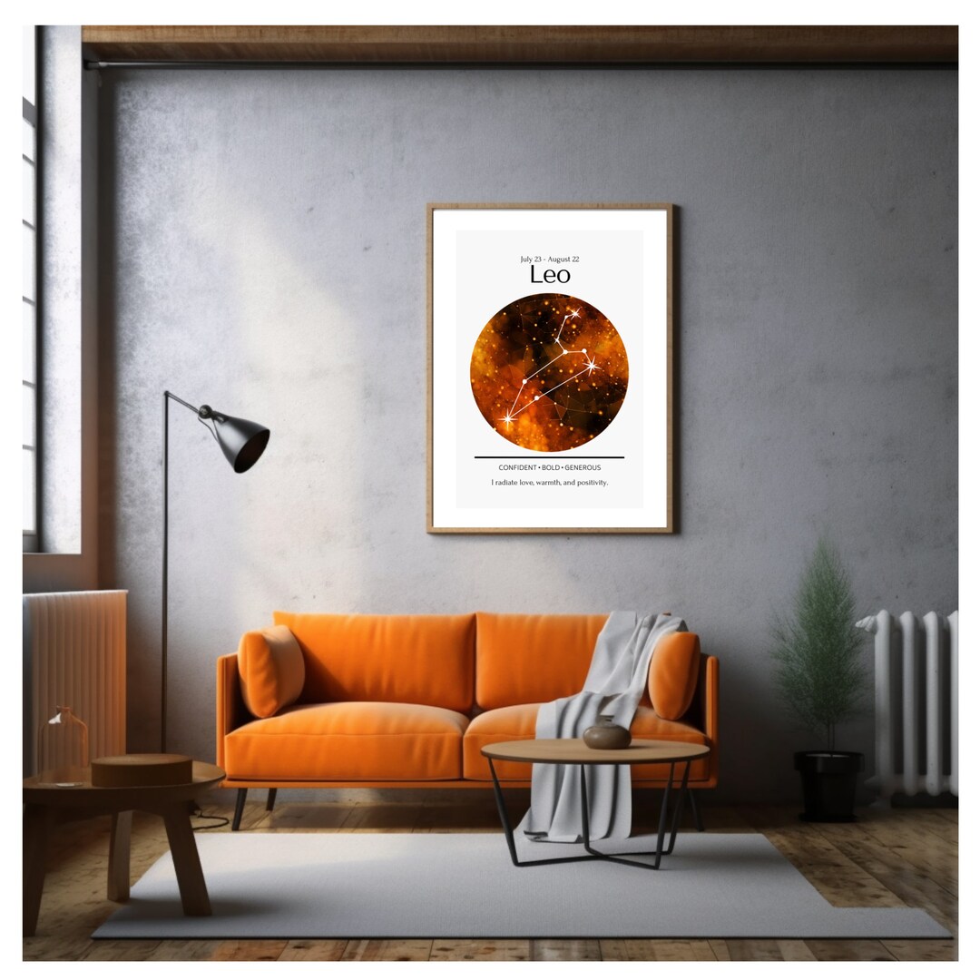 Celestial Reflections - Leo Zodiac Poster, Instant Download ...