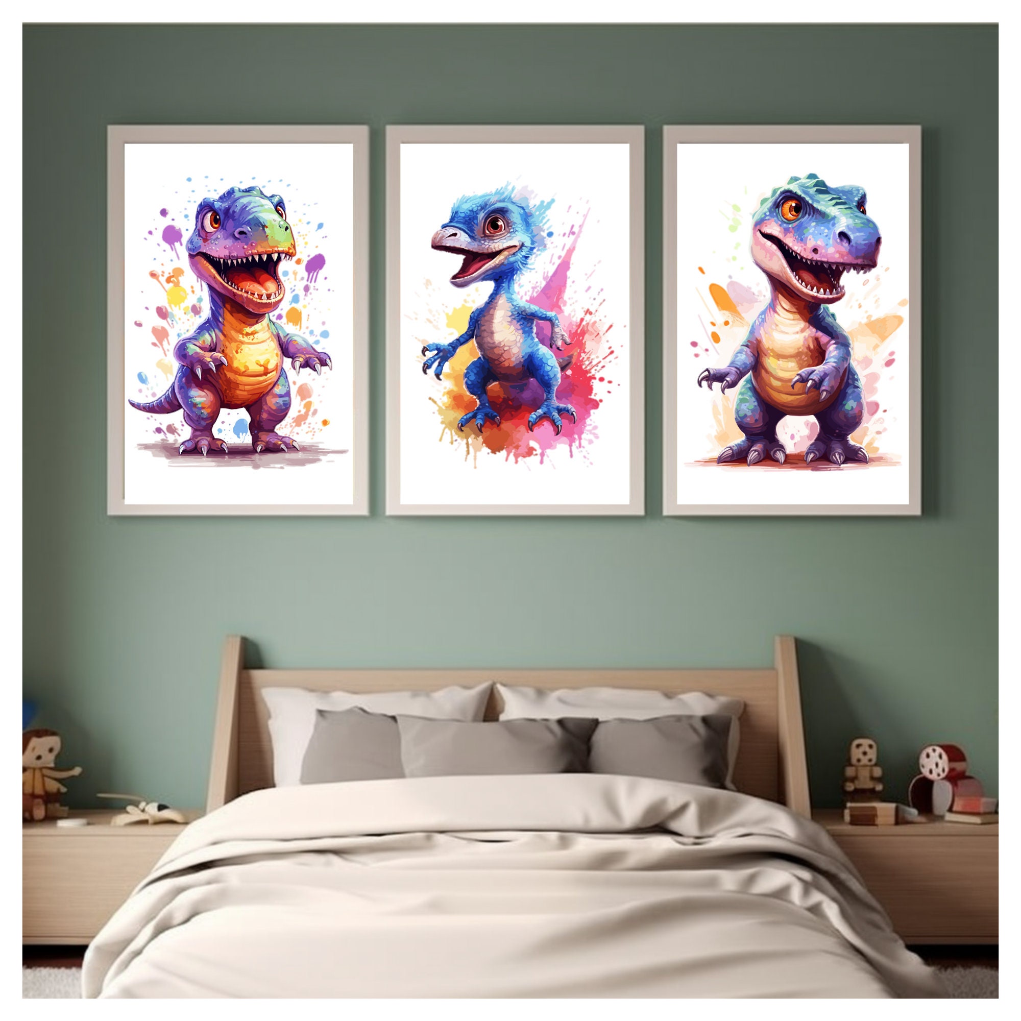 Dino Delight: Whimsical Dinosaur Pack - Hand-illustrated Children's Art ...