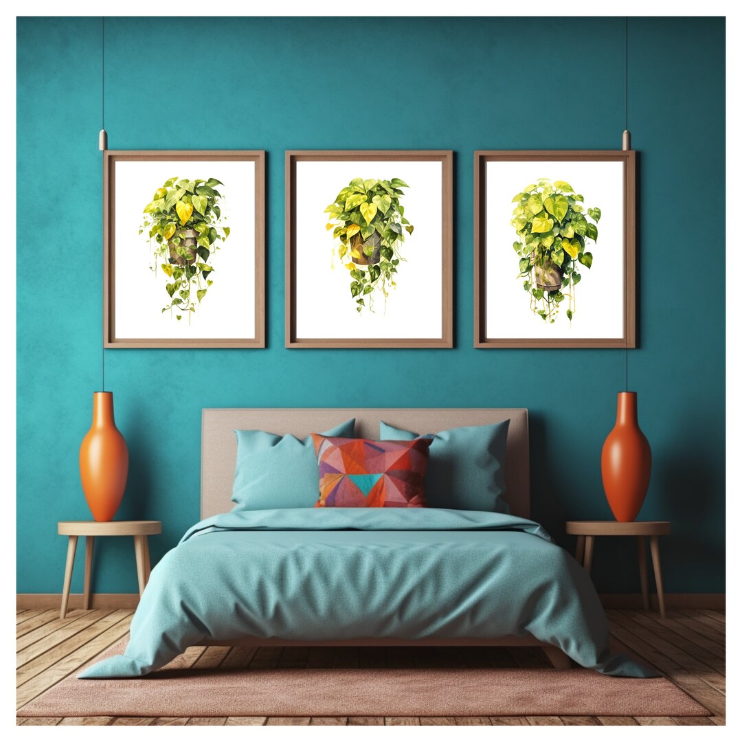 Cascading Pothos, Digital Artwork, 3 Image Pack, Instant Download ...
