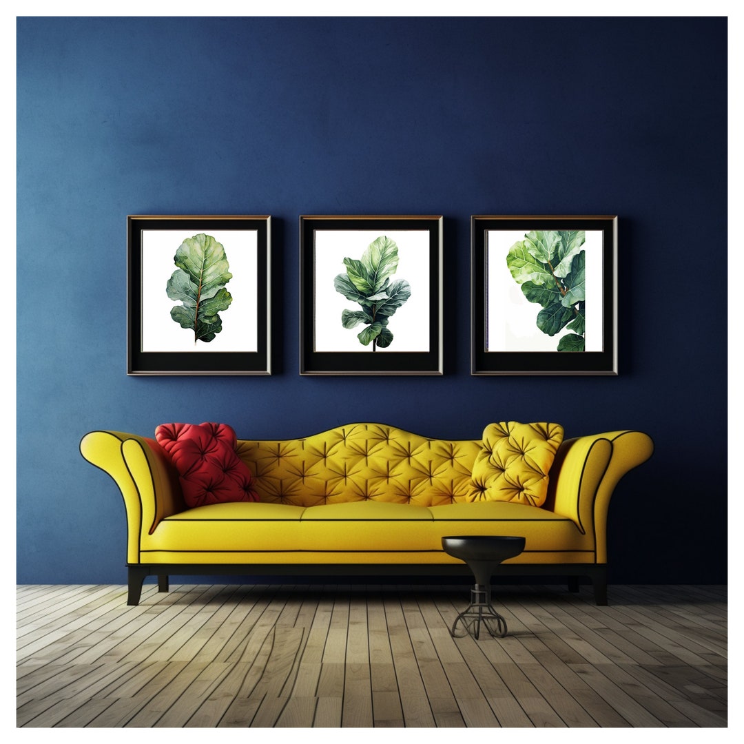 Fiddle Leaf Fig Close-up Digital Artwork, 3 Image Pack, Instant ...