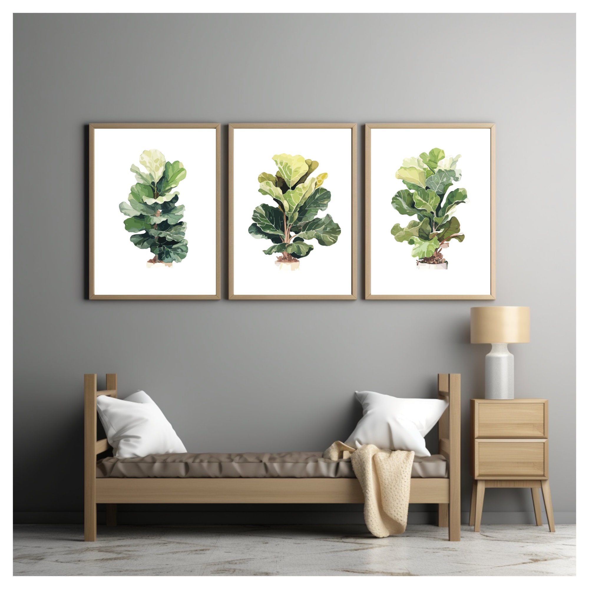 Fiddle Leaf Fig Ensemble, Digital Artwork, Digital Downloads, High ...