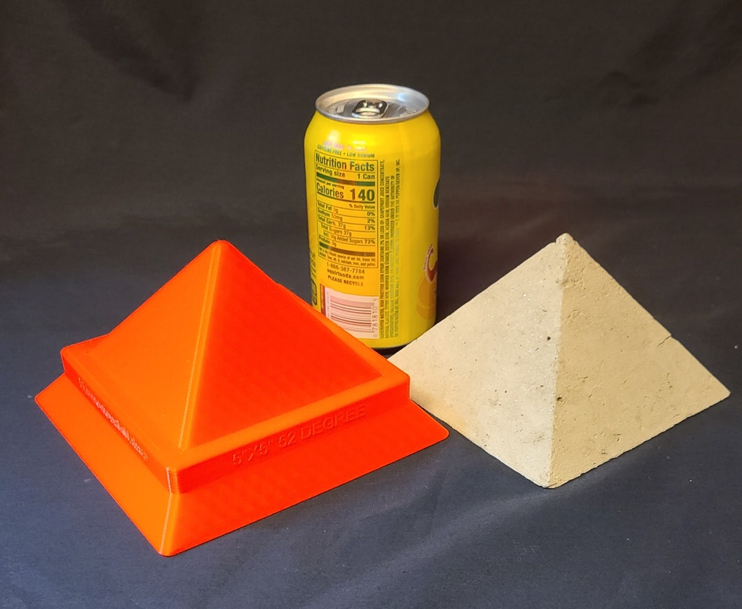 Paramagnetic Cement 8 Sided Egyptian Pyramid Mold 5" X 5" Base Opening ...