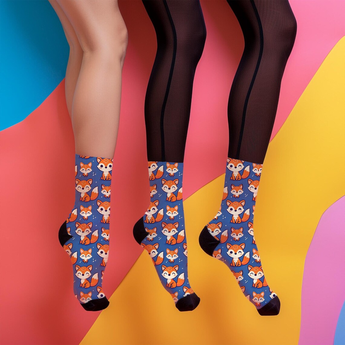 Cute Fox Socks, Cute Animal Socks, Animal Socks, Unisex Socks, Gender ...