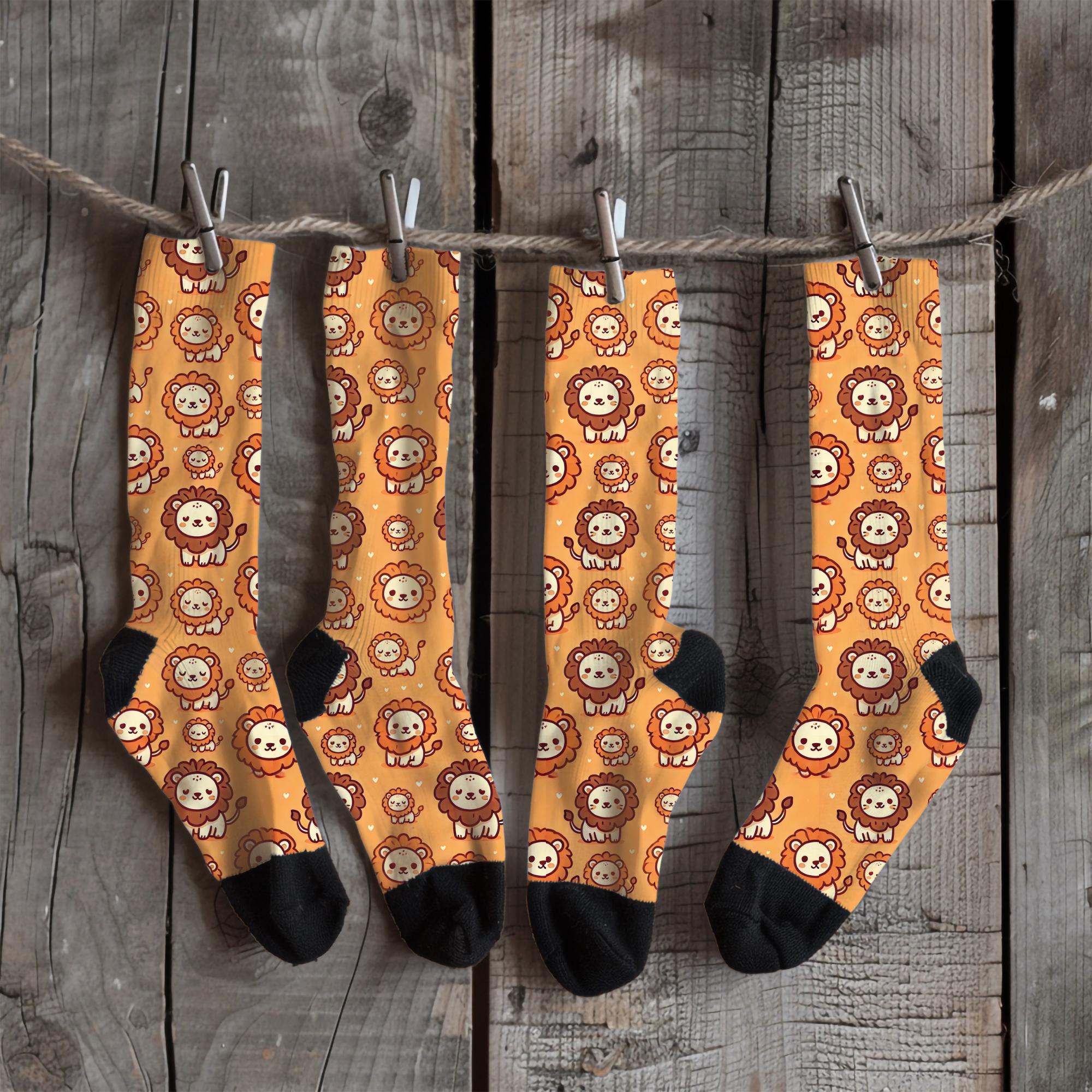Cute Lion Socks, Lion Socks Cute Animal Socks, Animal Socks, Unisex ...