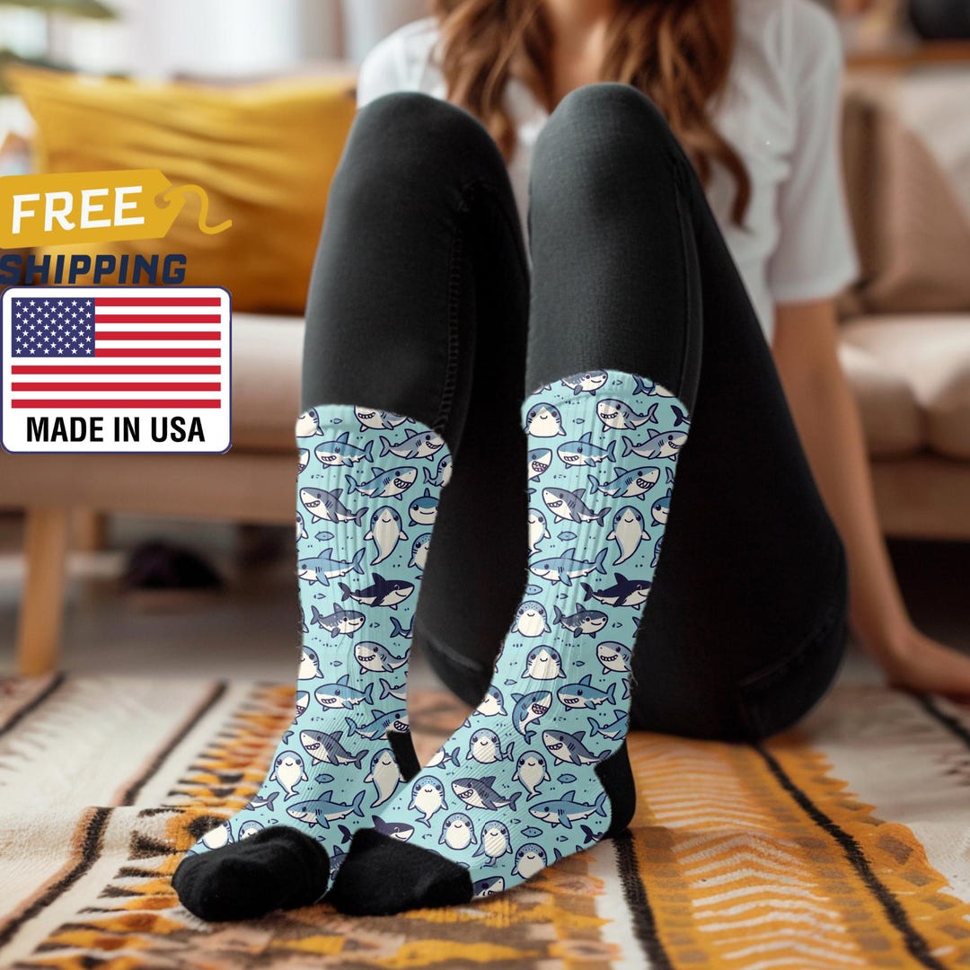Cute Shark Socks, Shark Socks Cute Animal Socks, Animal Socks, Unisex ...