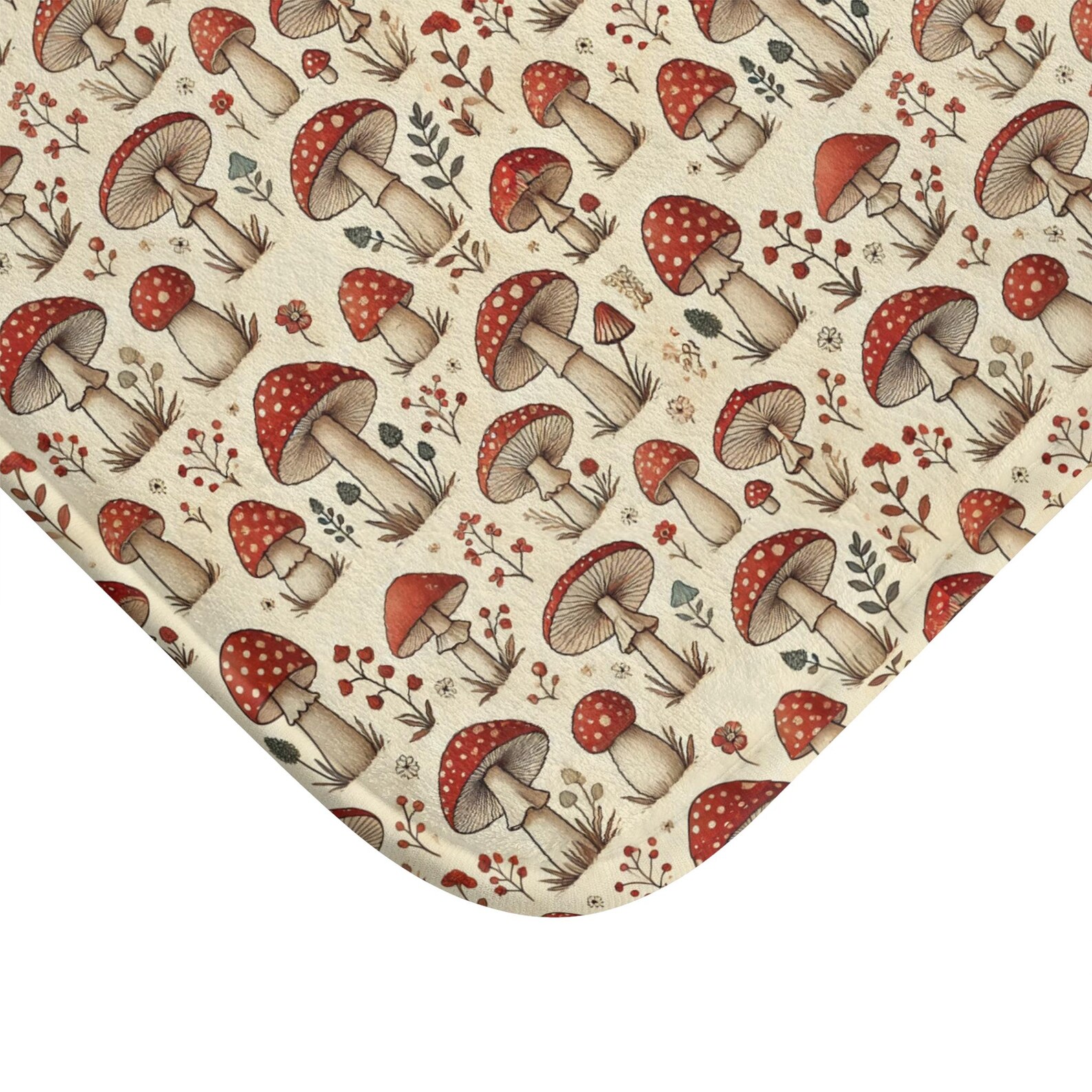 Mushroom Bath Mat - Fun Fungi Bathroom Rug, Whimsical Toadstool Non ...