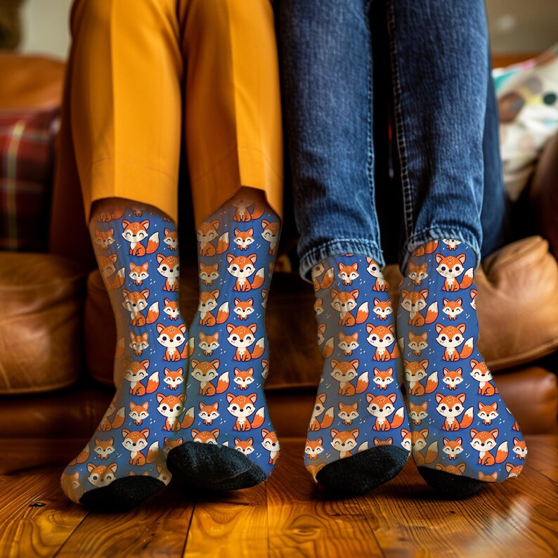 Cute Fox Socks, Cute Animal Socks, Animal Socks, Unisex Socks, Gender ...
