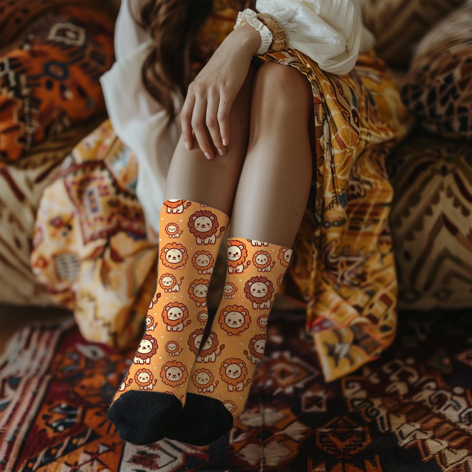 Cute Lion Socks, Lion Socks Cute Animal Socks, Animal Socks, Unisex ...