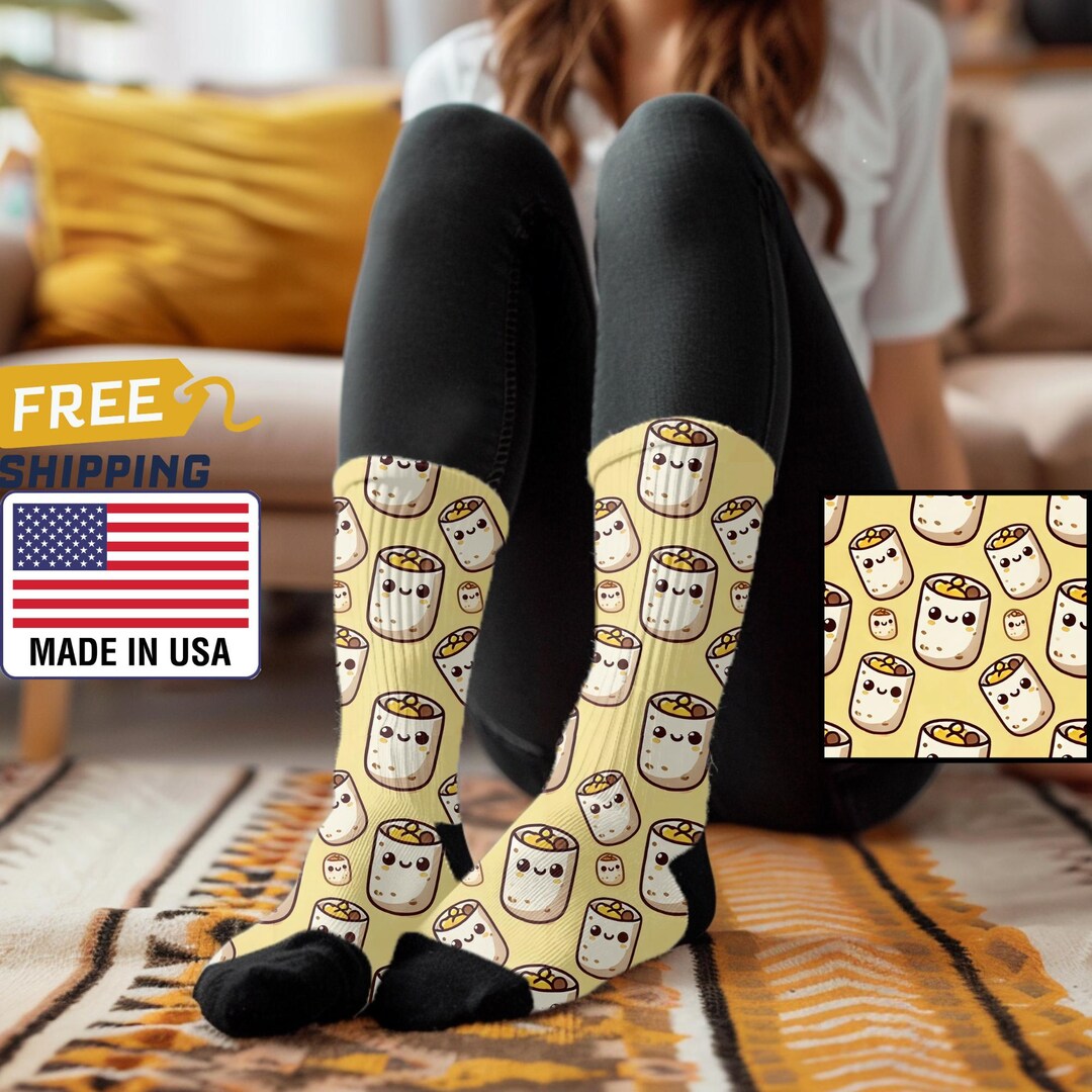 Cute Burrito Socks - Fun, Food-inspired Design, Perfect for Foodies and ...