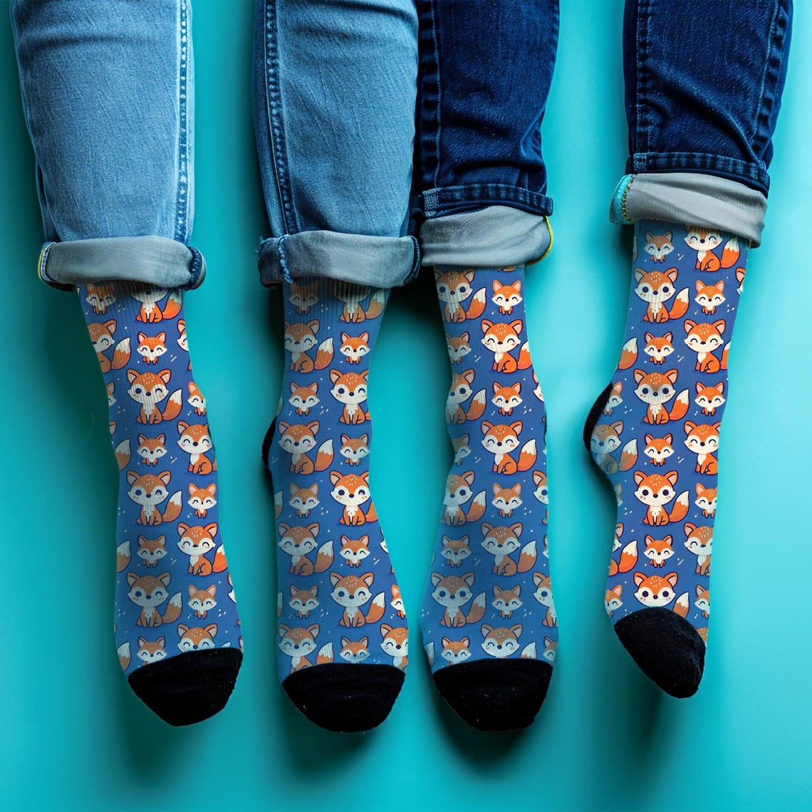 Cute Fox Socks, Cute Animal Socks, Animal Socks, Unisex Socks, Gender ...
