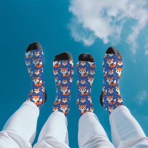 Cute Fox Socks, Cute Animal Socks, Animal Socks, Unisex Socks, Gender ...