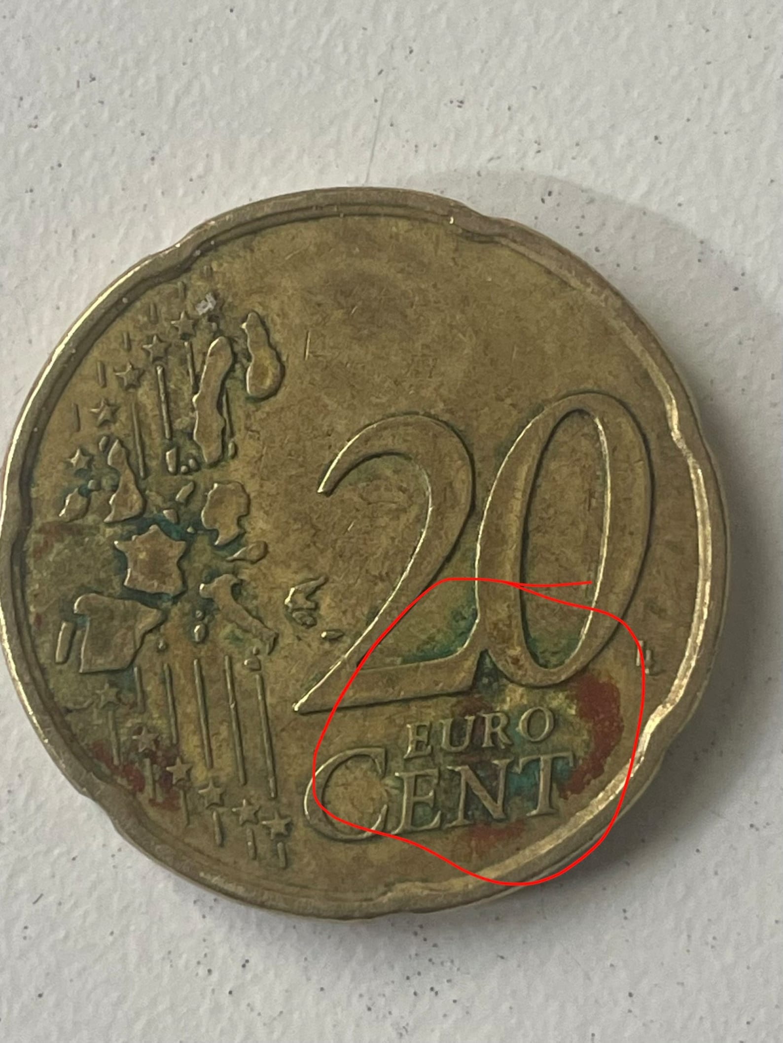 Vary Rare Coin 20 Cent RF 1999 France Error - Etsy