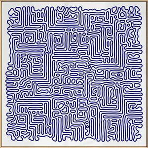 Navy Blue Abstract Square Wall Art Print, Minimalist Modern Home Decor ...