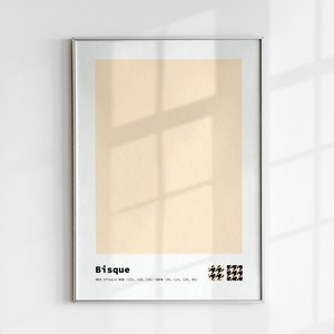 Color Swatch Wall Art, Bisque Color Swatch Print, Beige Wall Art, Beige Print, Color Block Art ...