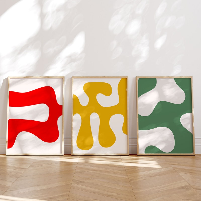 Mcm Wall Art Three Panels - Etsy