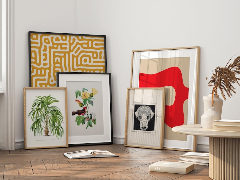 Curated Eclectic Gallery Wall Art Set of 10 Prints, Printable Staircase ...