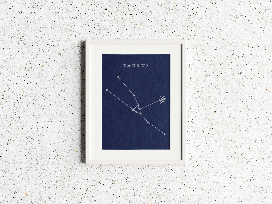 Taurus Zodiac Sign Star Map Print, Taurus Constellation Map, Astrology ...