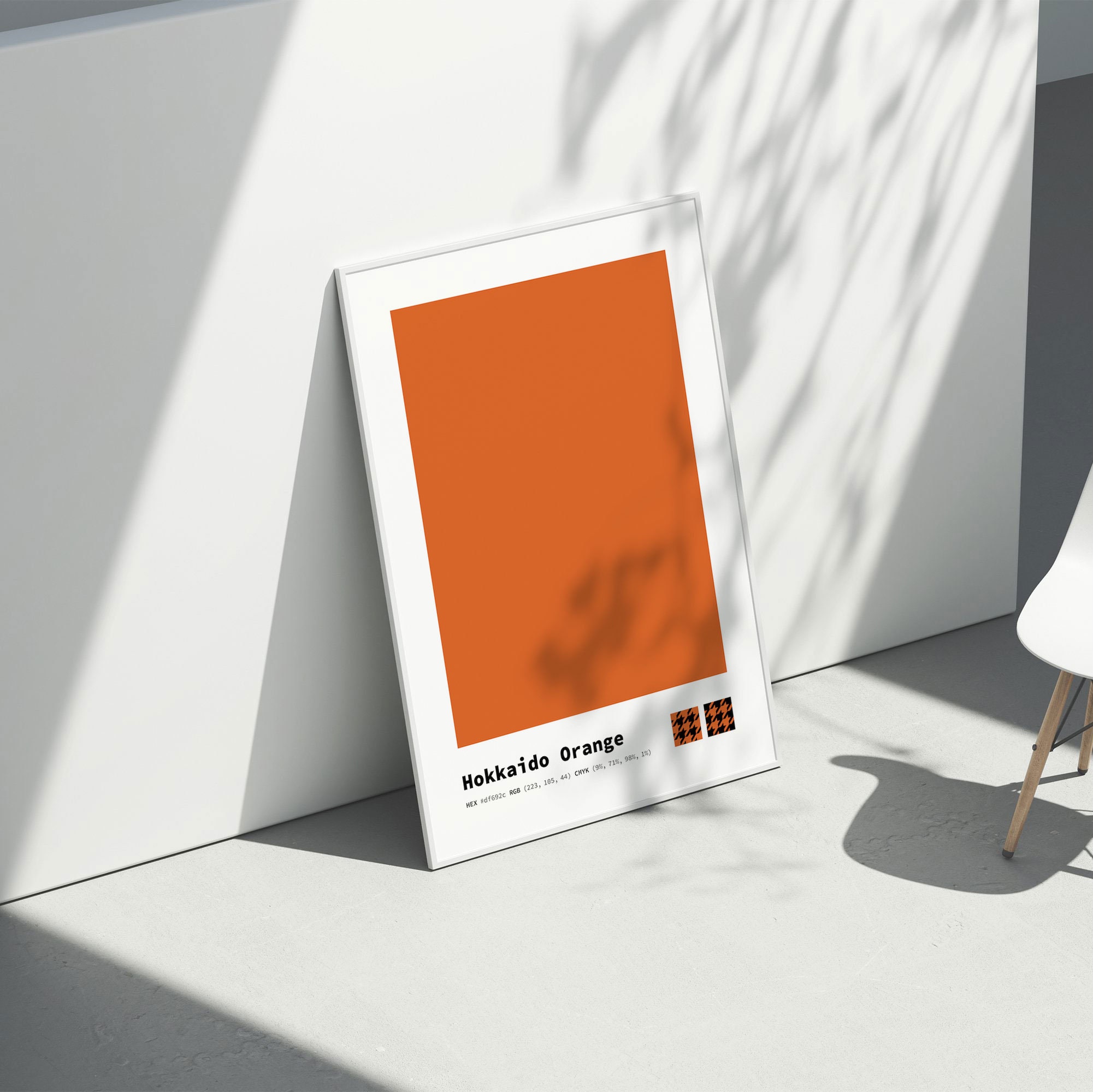 Color Swatch Poster, Color Swatch Wall Art, Hokkaido Orange Color ...