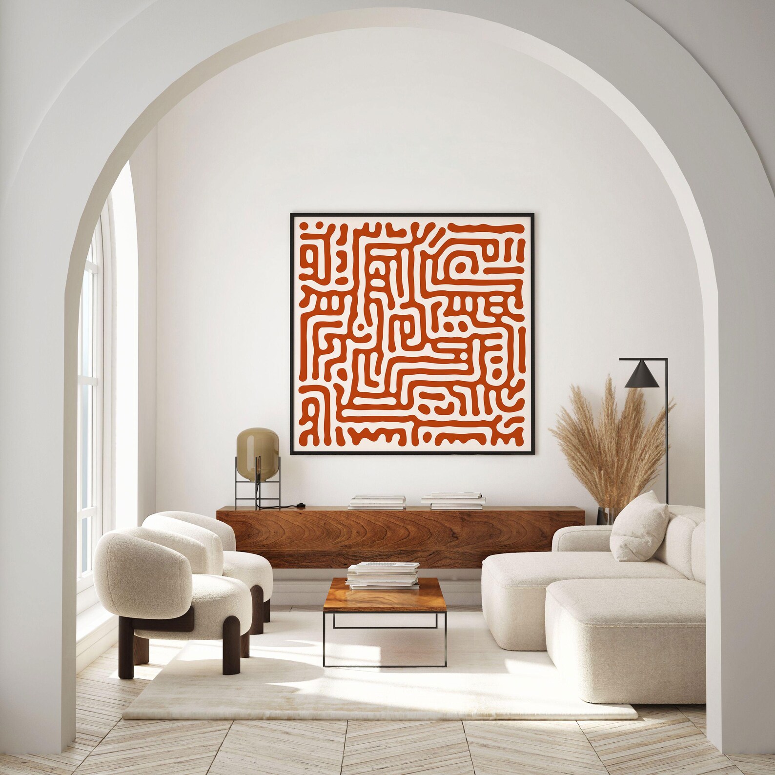 Rust Colored Wall Art, Extra Large Square Wall Art, Large Scale Art ...