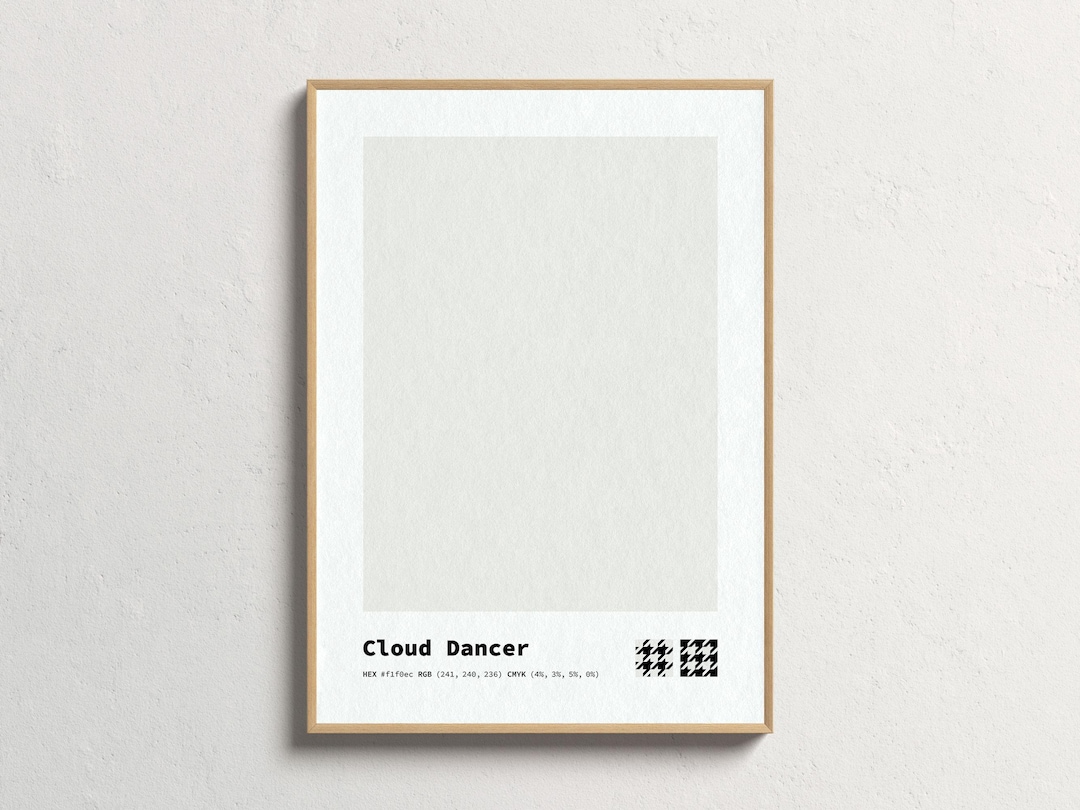 Cloud Dancer Color of the Year 2026, Color Swatch Wall Art, Color Block ...
