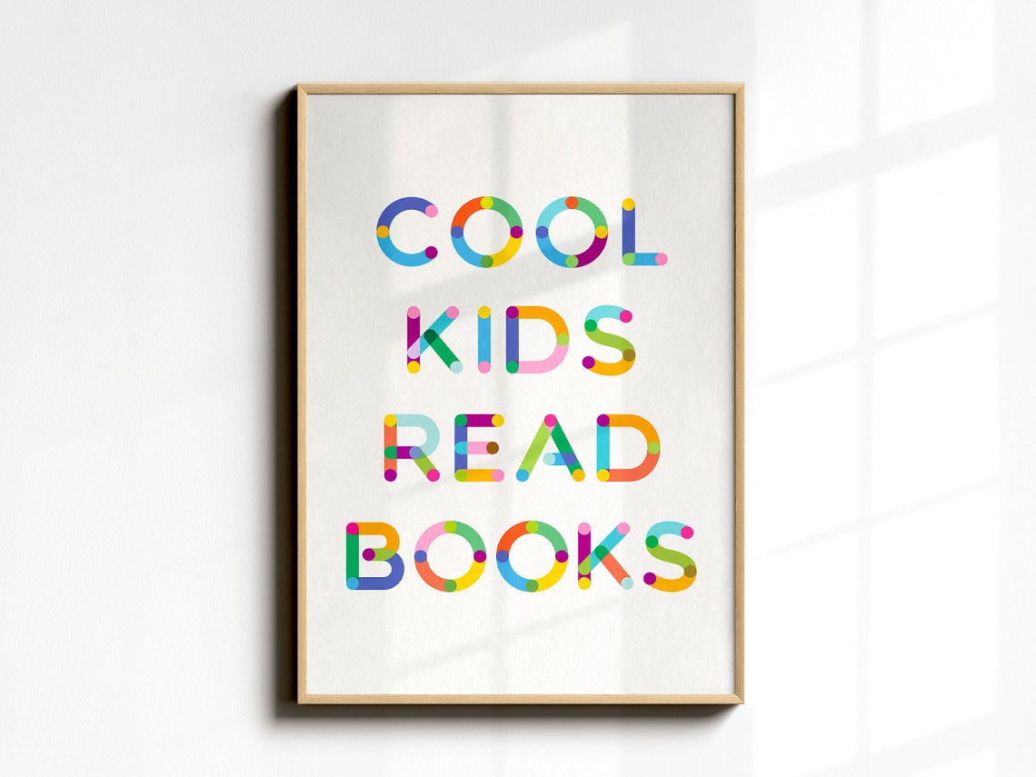 Cool Kids Read Books, Book Nook Decor, Classroom Printable, Homeschool ...