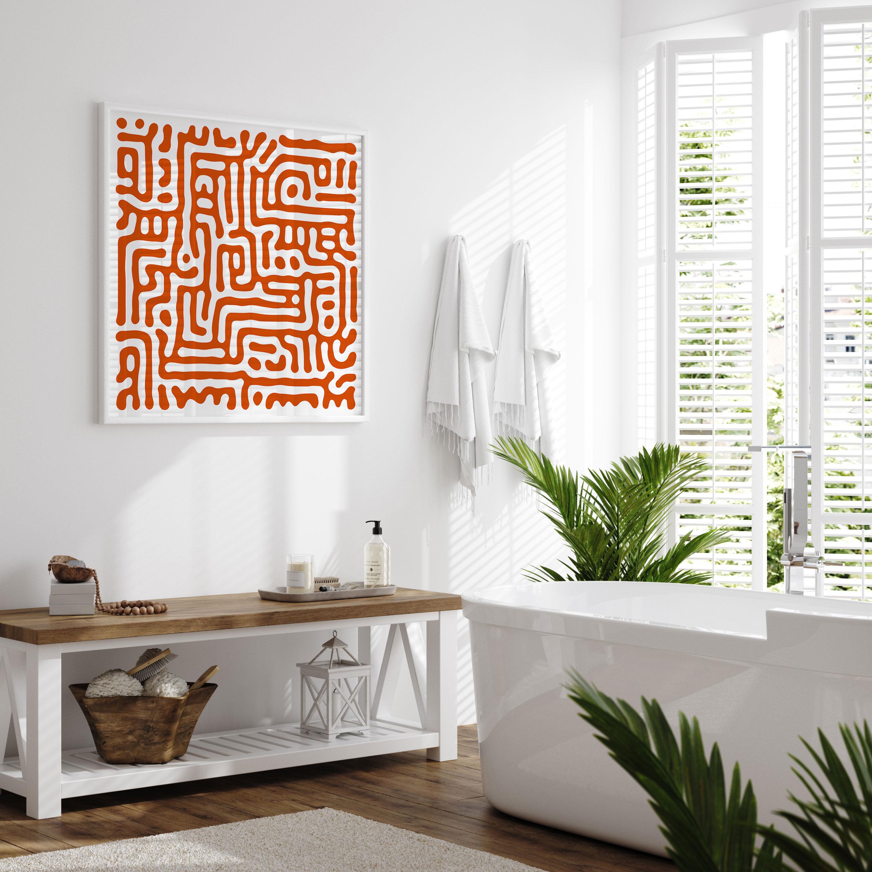 Rust Colored Wall Art, Extra Large Square Wall Art, Large Scale Art ...