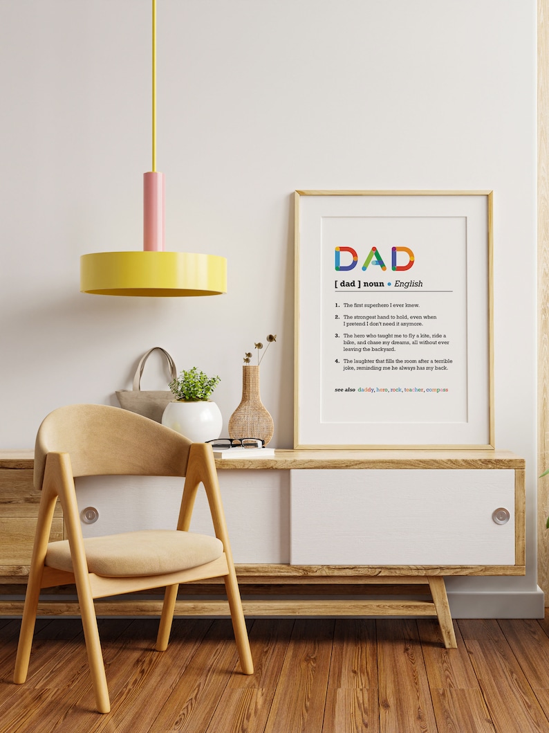 Dad Wall Art, Dad Definition Printable, Father's Day Gift From Daughter ...