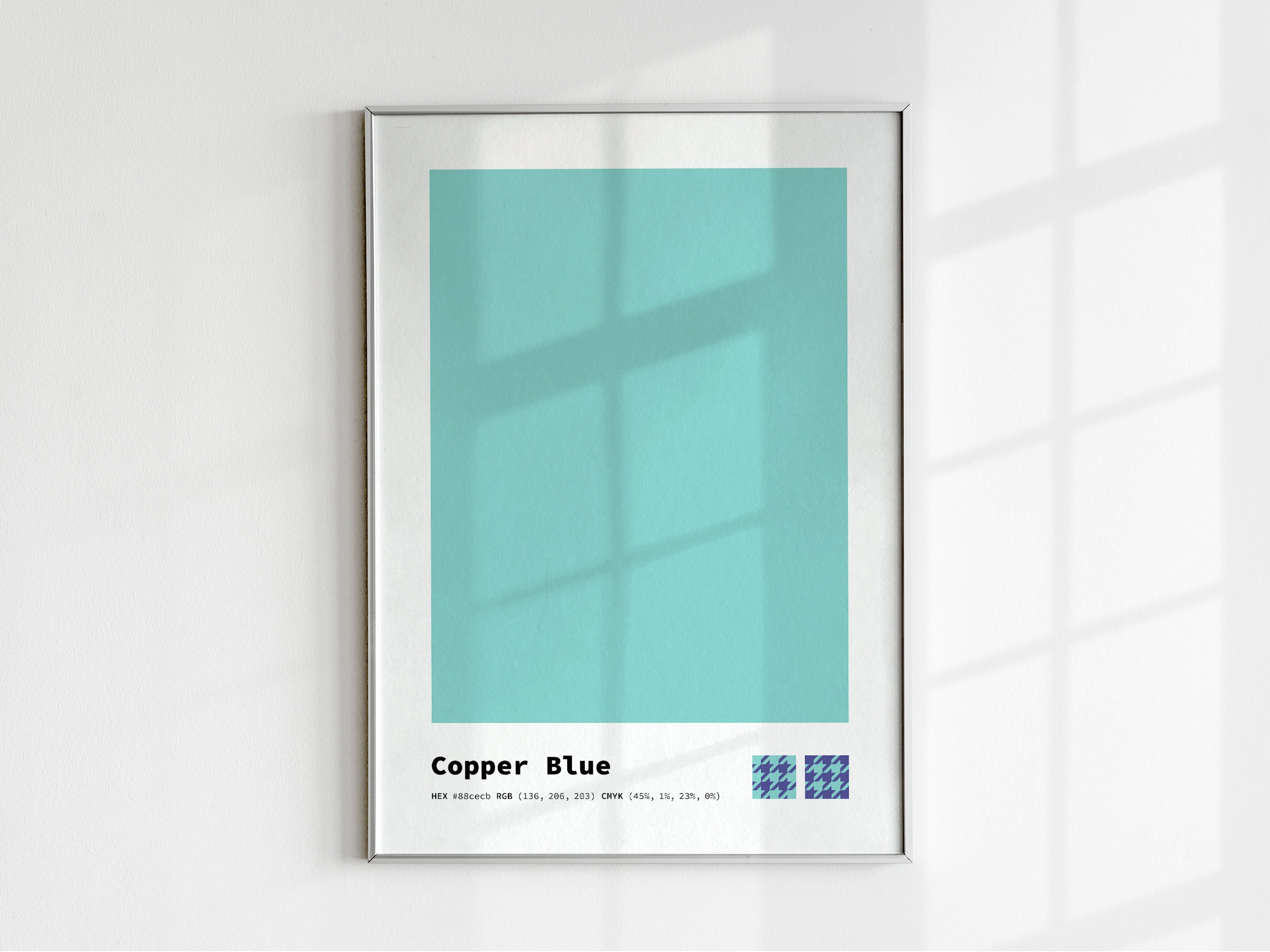 Color Swatch Poster, Color Swatch Wall Art, Copper Blue Color Swatch ...