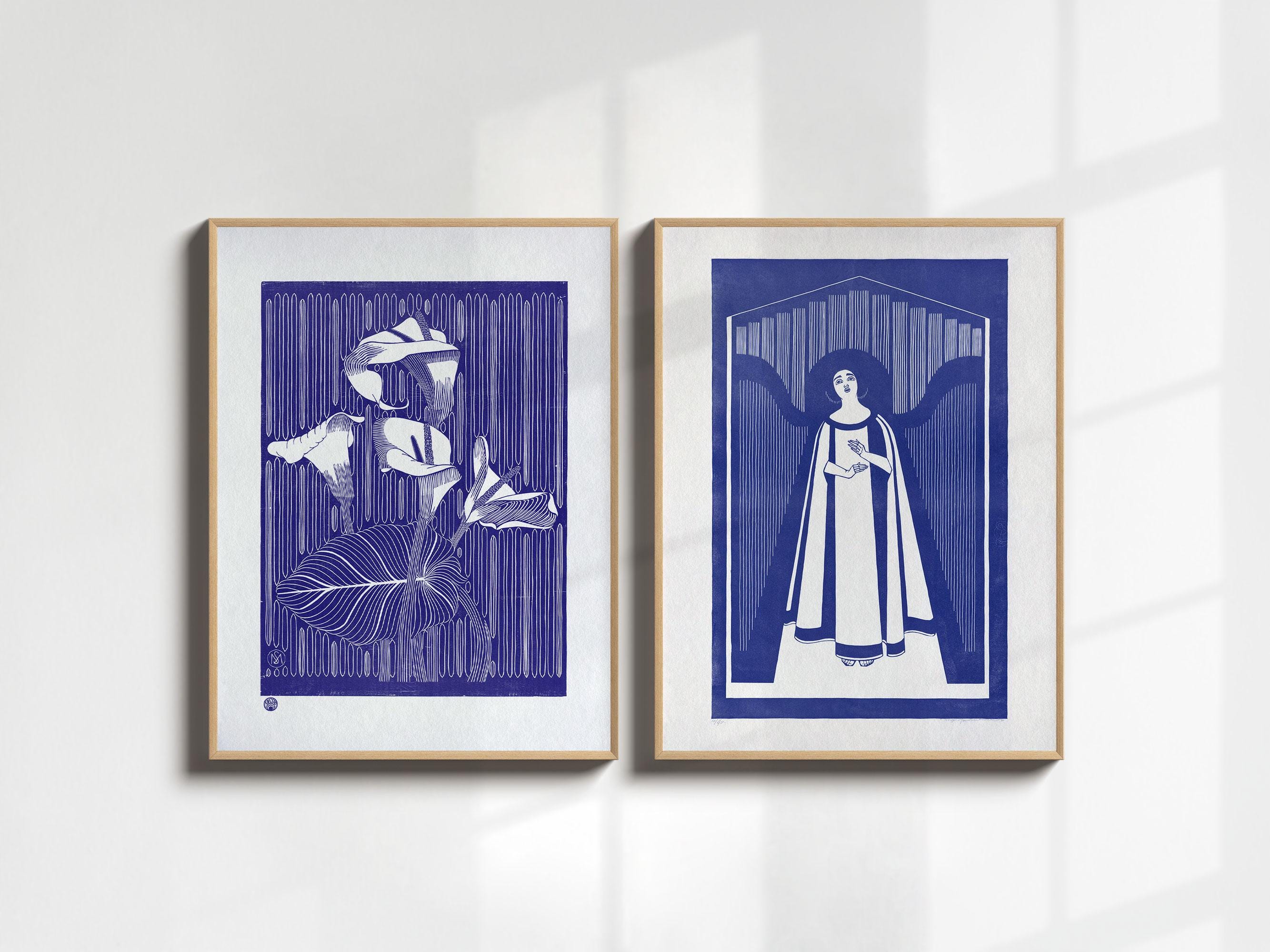 Blue Gallery Wall Set, Maximalist Wall Art, Eclectic Set of 15 Prints ...