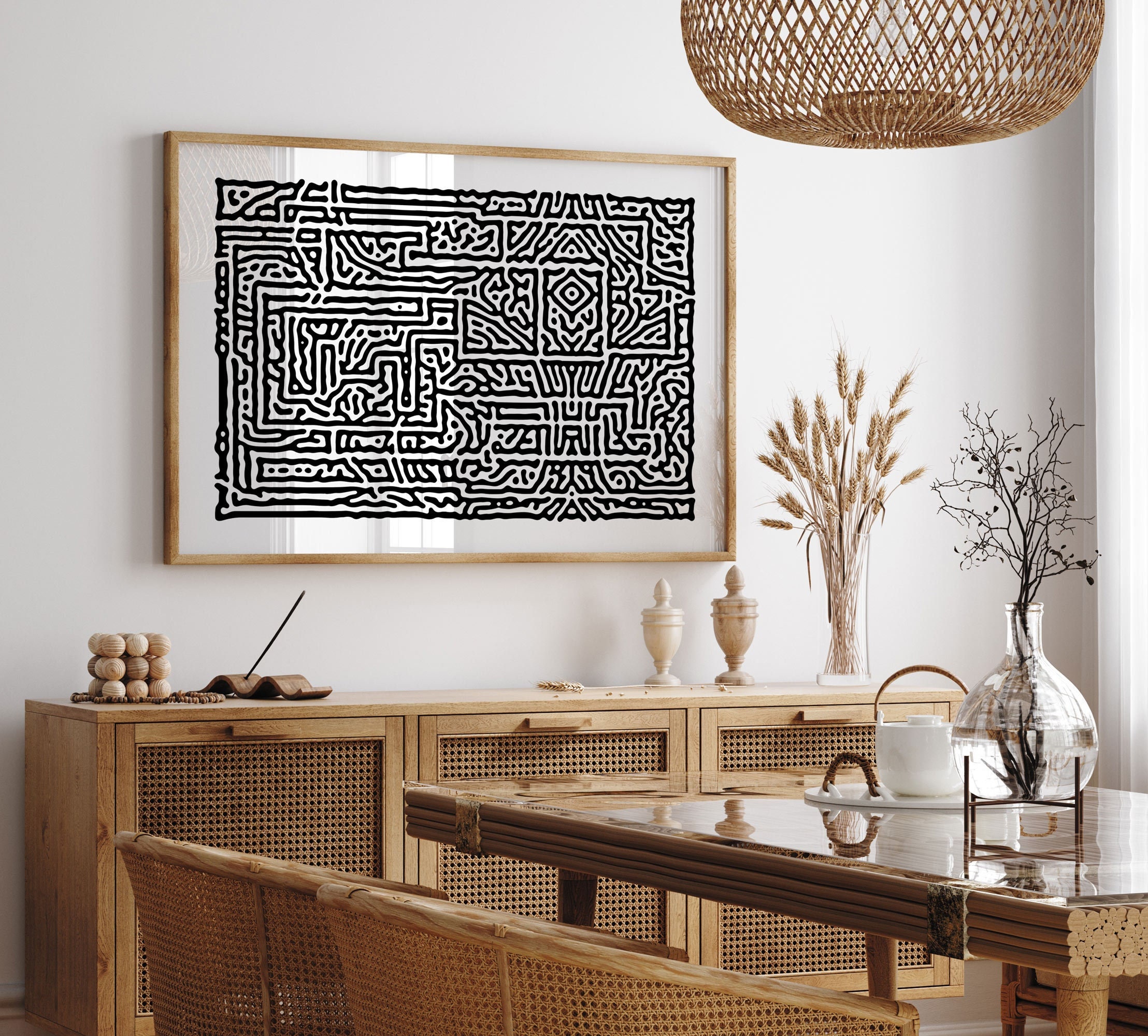 Maze Poster Maze Art Maze Print Black and White Wall Art - Etsy