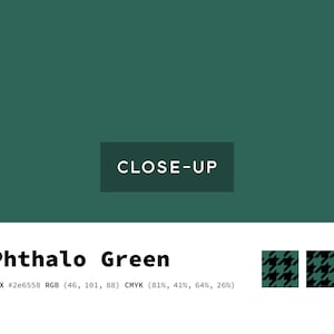 Color Swatch Wall Art, Phthalo Green Color Swatch Print, Color Block ...