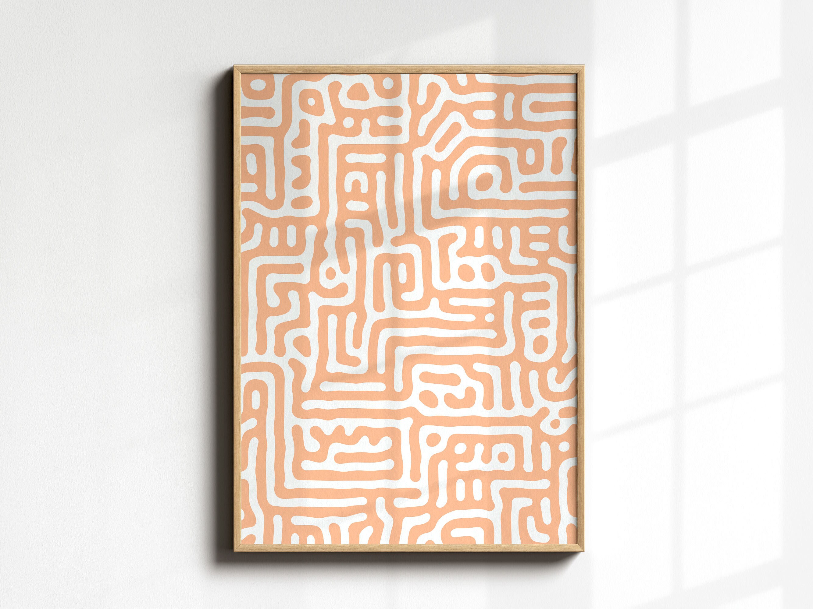Peach Fuzz Color of the Year 2024 Abstract Wall Art, Peach Fuzz Mid ...