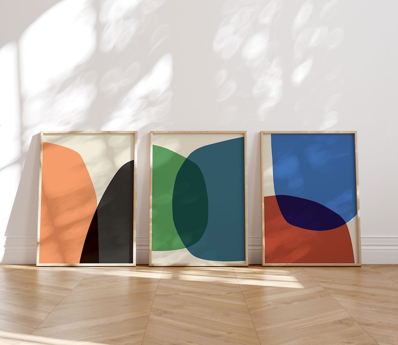 Gallery Wall Set of 3 Prints, Mid Century Modern MCM Wall Art, Extra ...