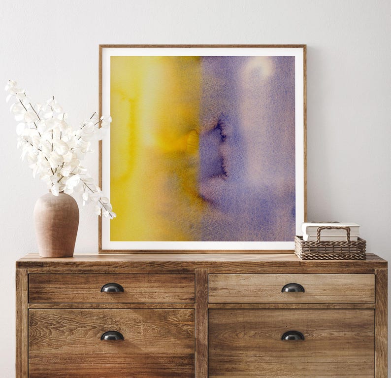 Original Abstract Watercolor Painting, Abstract Wall Art, Square Art ...